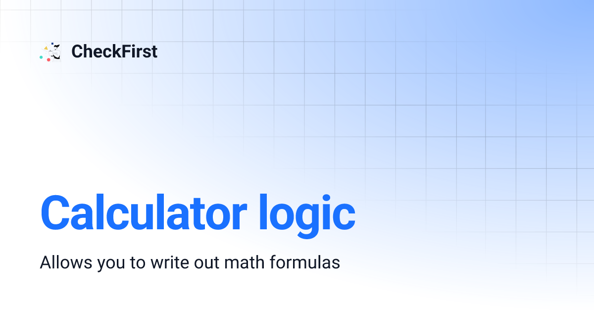 Calculator logic | CheckFirst